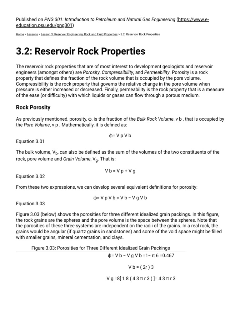 Reservoir Rock Packing | PDF | Porosity | Permeability (Earth Sciences)