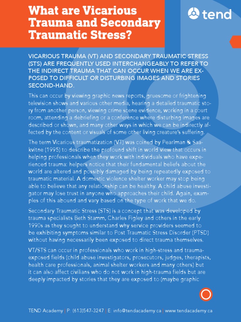 What Is Vicarious Trauma 2018 05 20 | PDF | Psychological Trauma ...