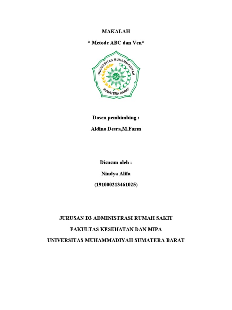 Metode ABC dan VEN dalam Manajemen Obat | PDF | Bisnis