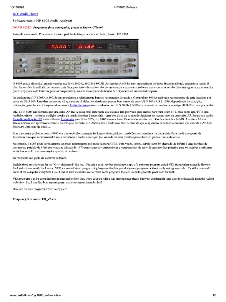 HP 8903 - Software | PDF