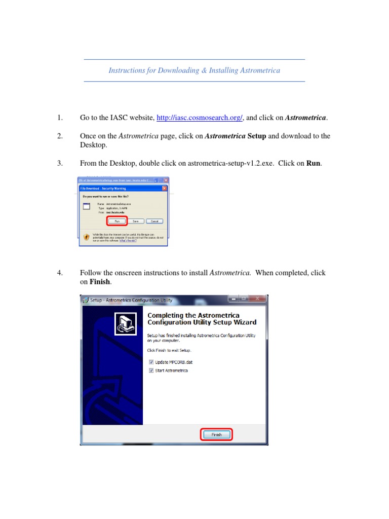 Instructions For Downloading & Installing Astrometrica | PDF | Software ...