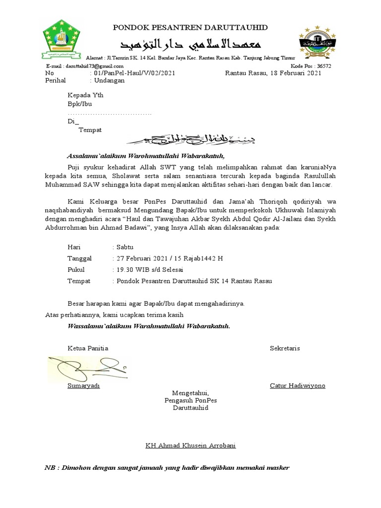 Undangan Haul Ke 5 | PDF Undangan Haul Ke 5 | PDF