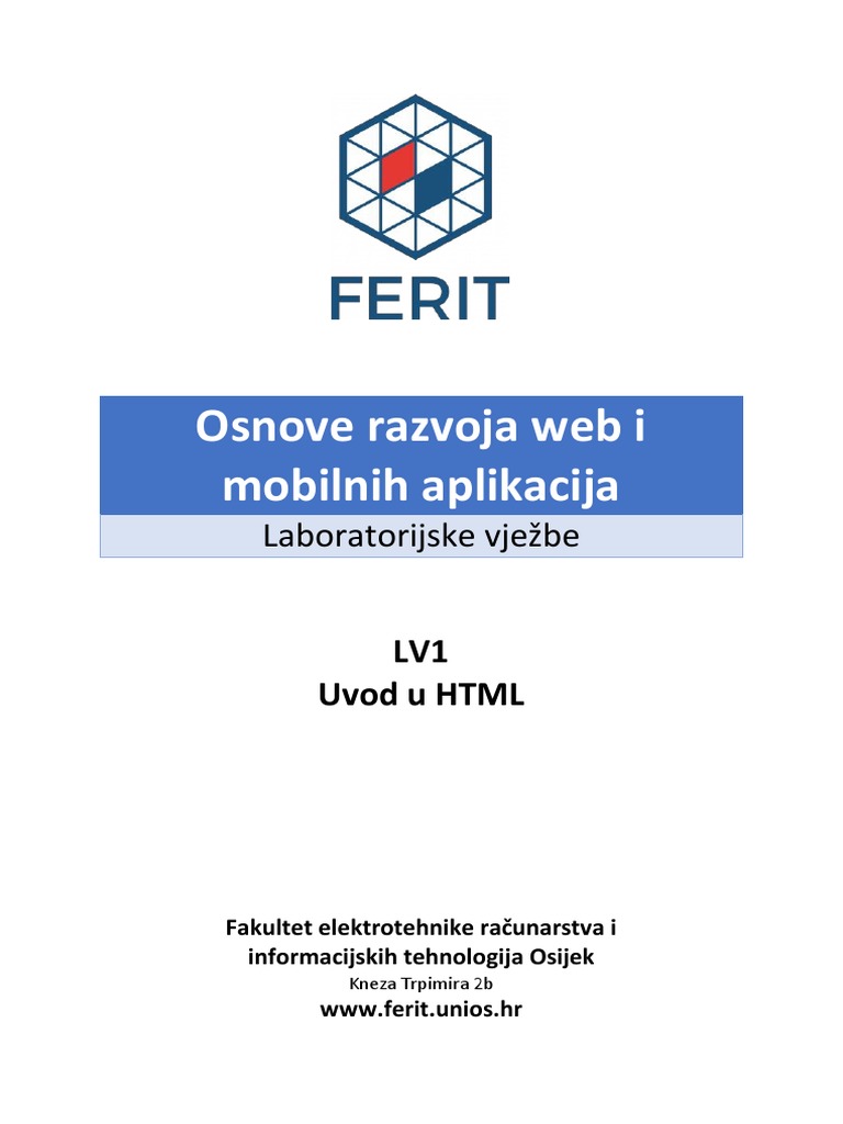 Osnove Razvoja Web I Mobilnih Aplikacija: Laboratorijske Vježbe | PDF