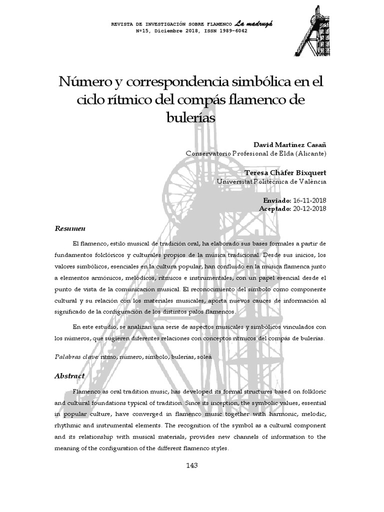 Ciclo Rítmico Del Compás Flamenco de Bulerías, Número y Correspondencia ...