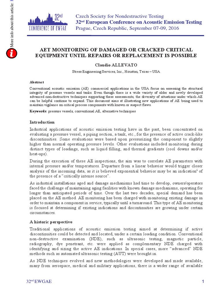 Acoustic Emission Testing | PDF | Nondestructive Testing | Applied And ...