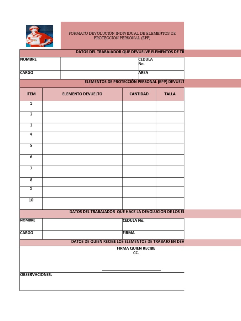 FOR-SST-026-FORMATO-DEVOLUCIÓN-EPP | PDF