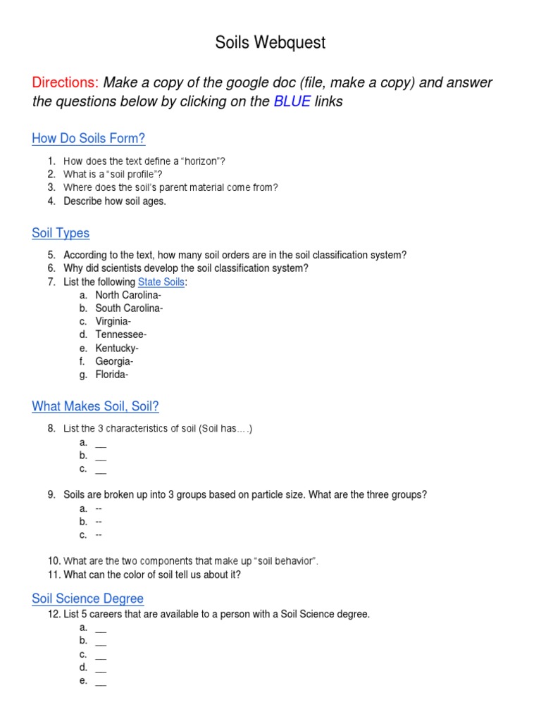 Soils Webquest | PDF | Science & Mathematics