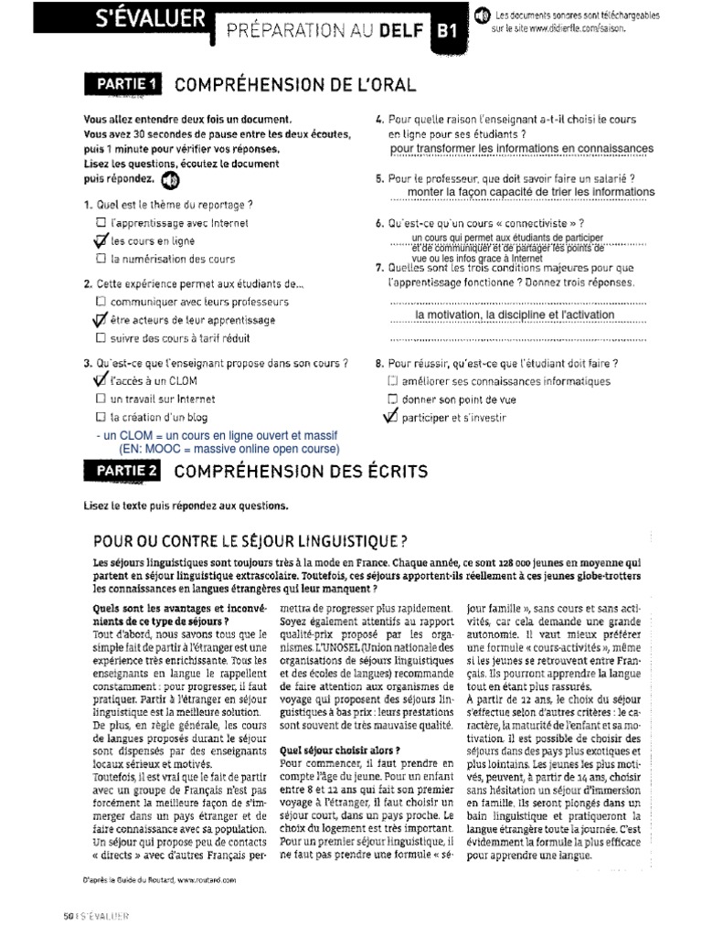 Préparation Au DELF B1 | PDF