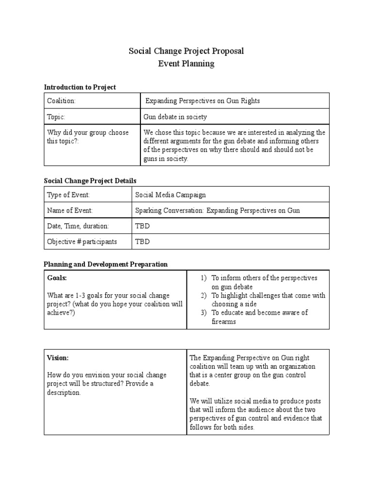 Social Change Project Proposal | PDF | Social Media | Popular Culture ...