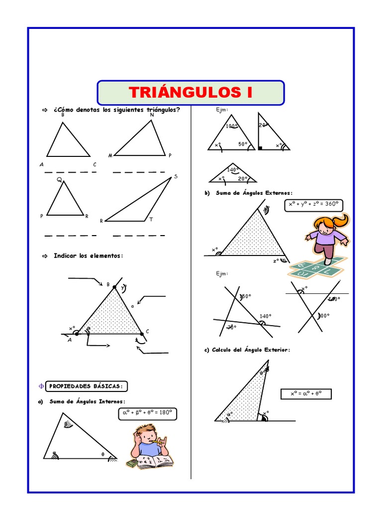 Hoja De Trabajo De Propiedades De Triángulos Los Triángulos Para