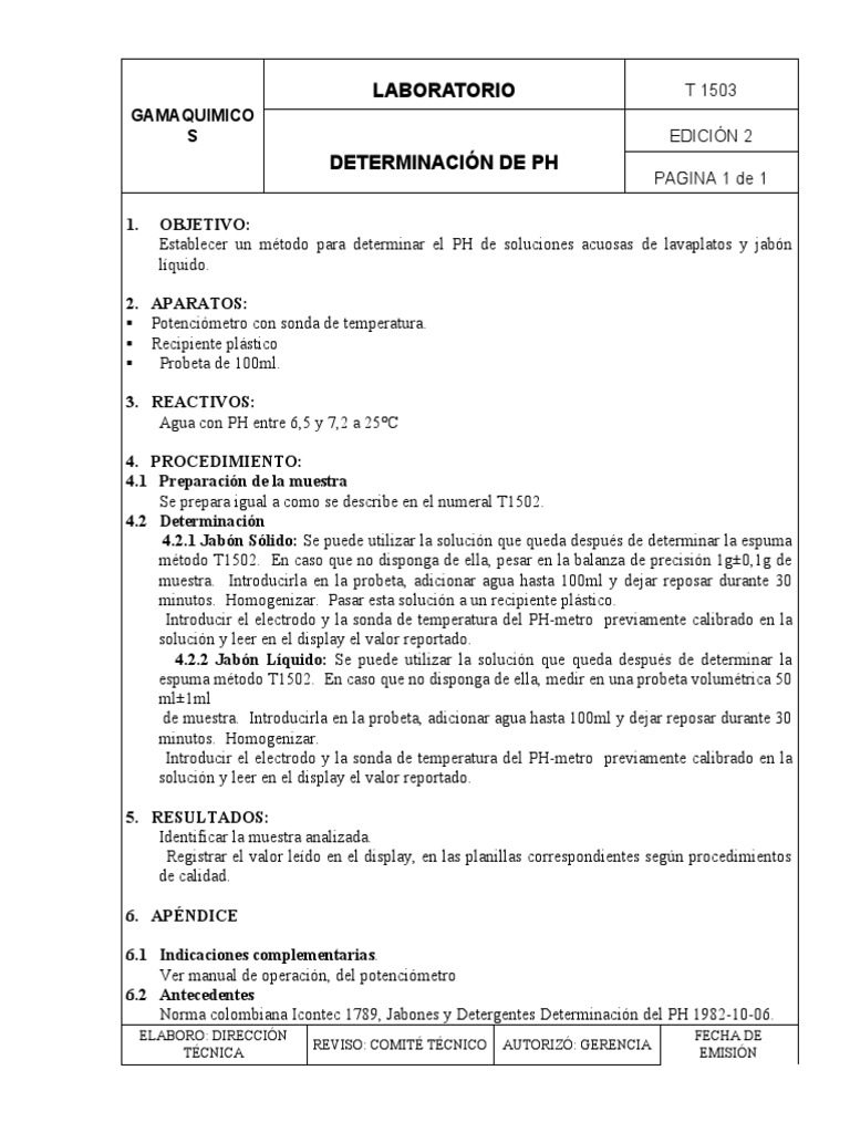 Norma T1503 Determinacion de PH. | PDF