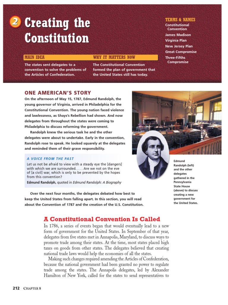 Creating America Chapter 8 Section 2 | PDF | Constitutional Convention ...