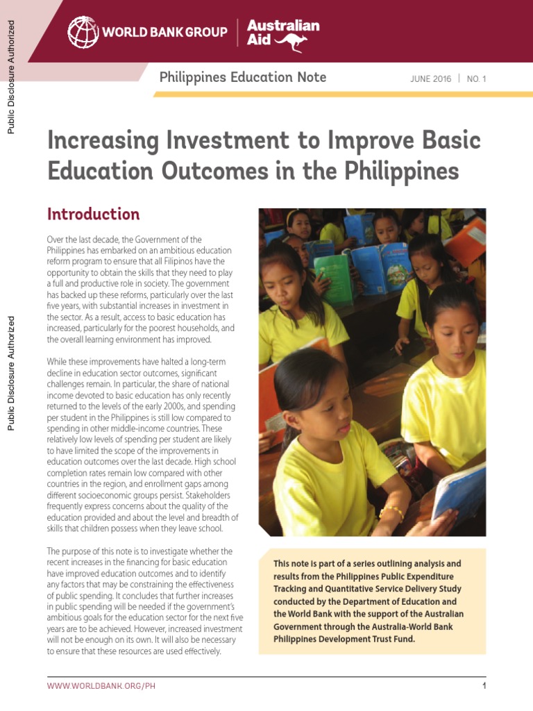 Increasing Investment To Improve Basic Education Outcomes in The ...