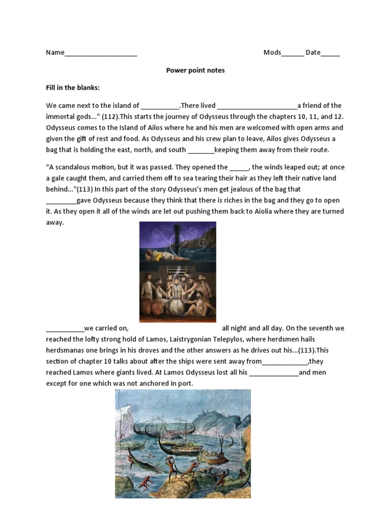 Odysseus' Journey: Key Events Timeline | PDF | Odysseus | Odyssey