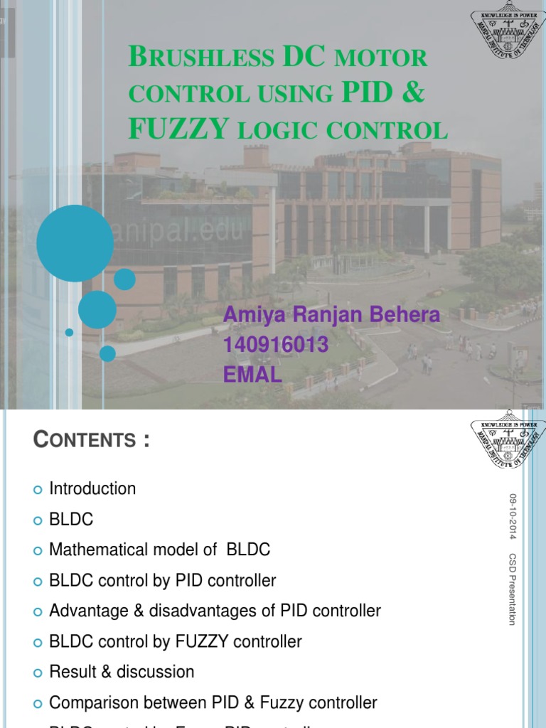 B DC Pid & Fuzzy: Rushless Motor Control Using Logic Control | PDF | Control Theory | Control ...