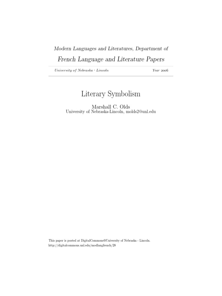 Symbolism in Literature | PDF | Symbolism (Arts) | Poetry
