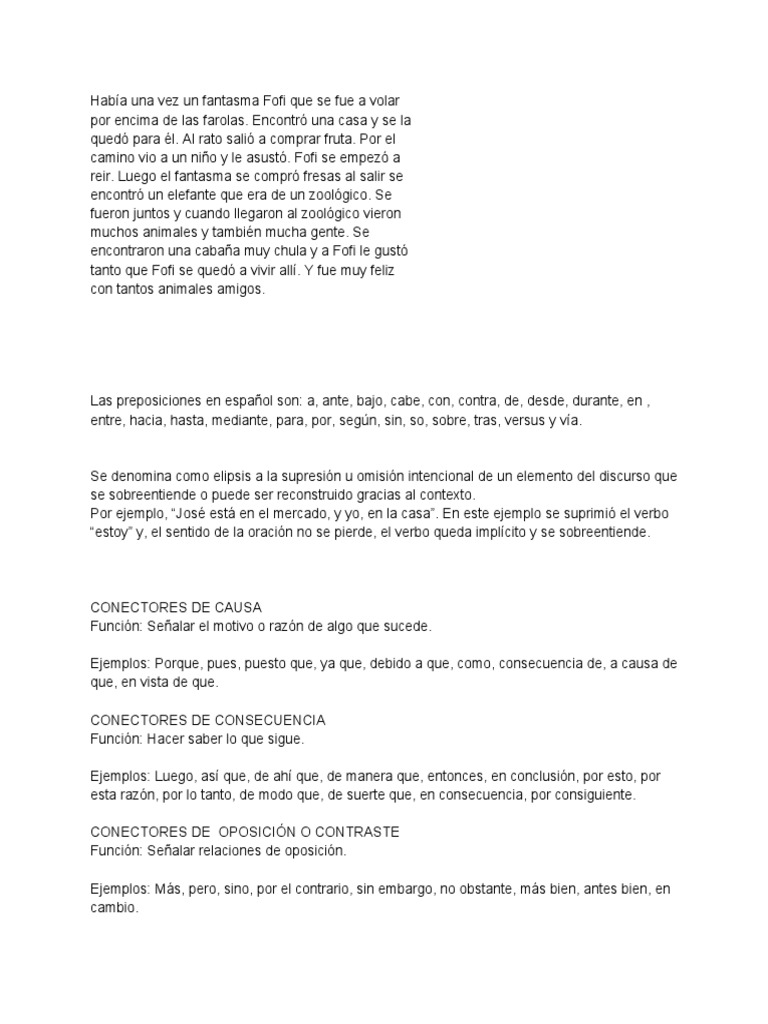 El cuento del fantasma Fofi | PDF | Adjetivo | Función (Matemáticas)
