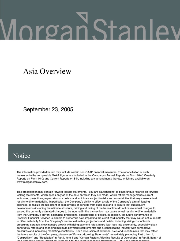 Asia Overview Morganstanley - Sep05 | PDF | Private Equity | Morgan Stanley