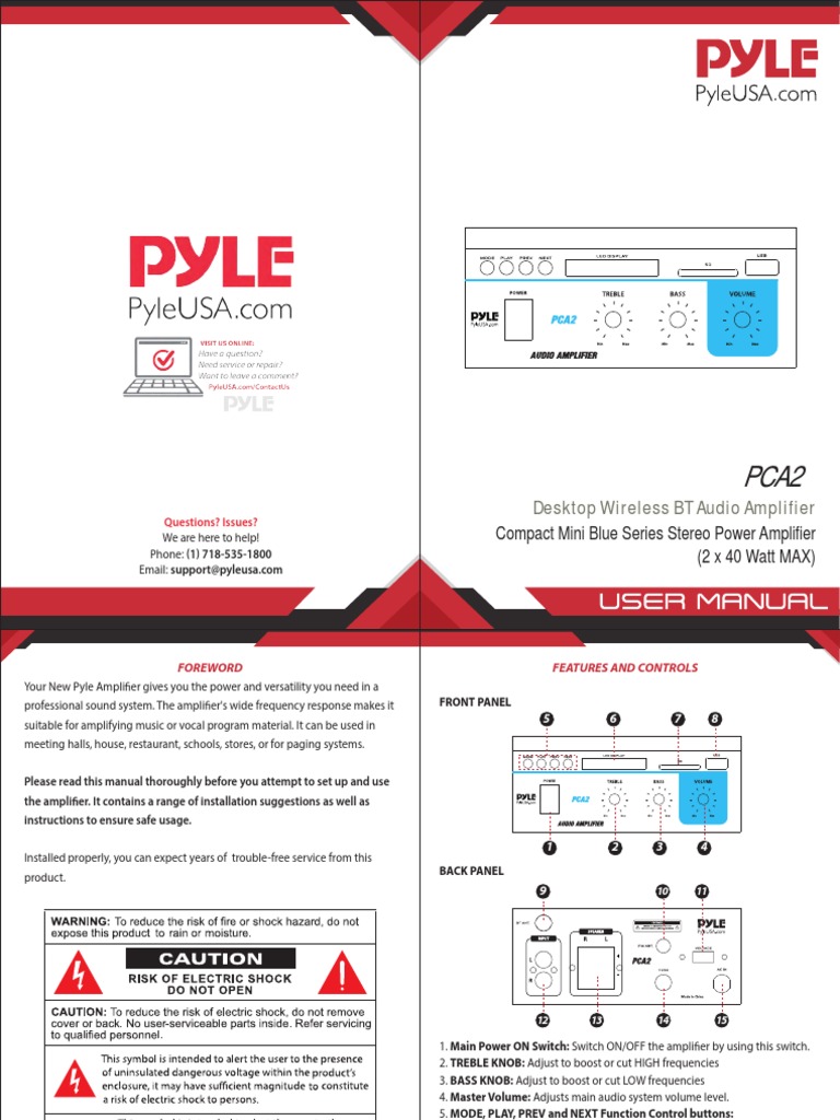 PCA2 - Manuals | PDF | Amplifier | Fuse (Electrical)