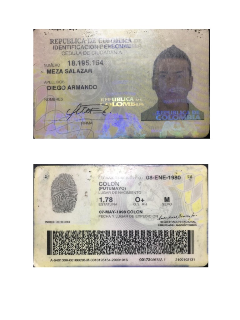 Cedula Diego Meza | PDF