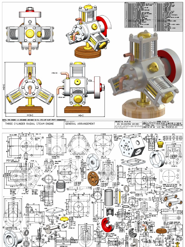 3 Cylinder Radial Steam Engine | PDF | Steam Engine | Propulsion