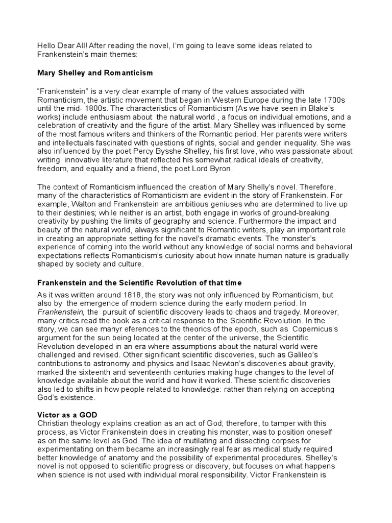 Mary Shelley and Romanticism: Frankenstein, The Pursuit of Scientific ...