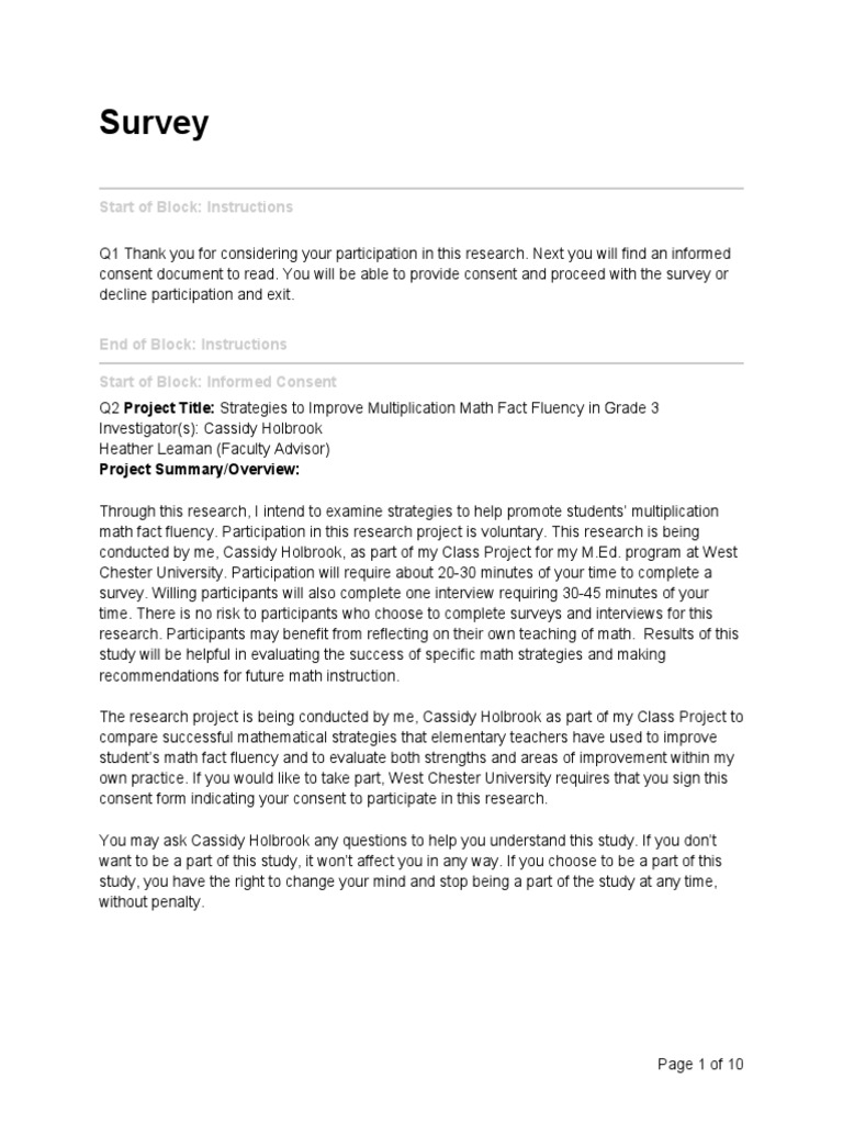 Survey Qualtrics Blank | PDF | Consent | Interview