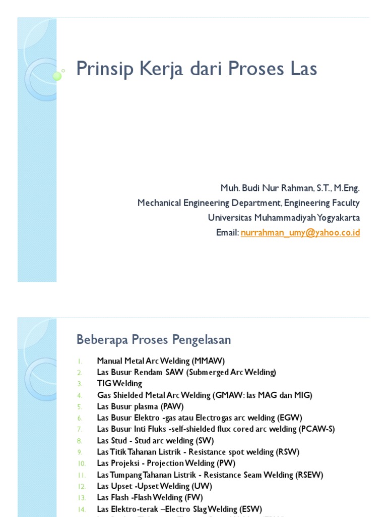 01 Prinsip Kerja Dari Proses Las | PDF