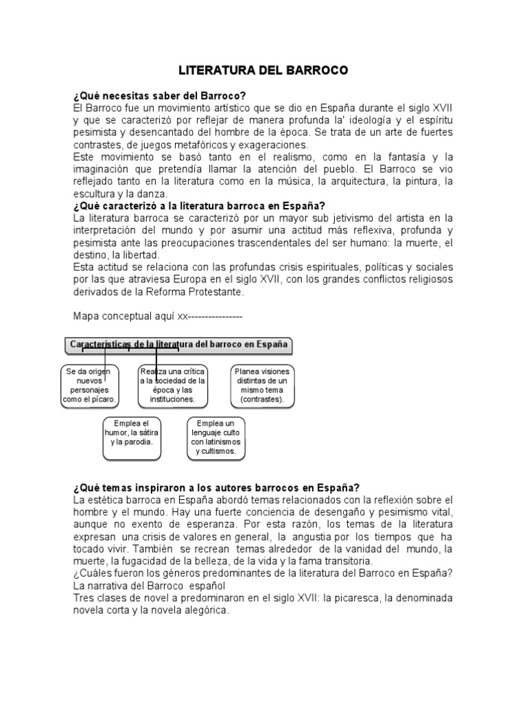 Literatura Del Barroco | PDF | Barroco | Novelas