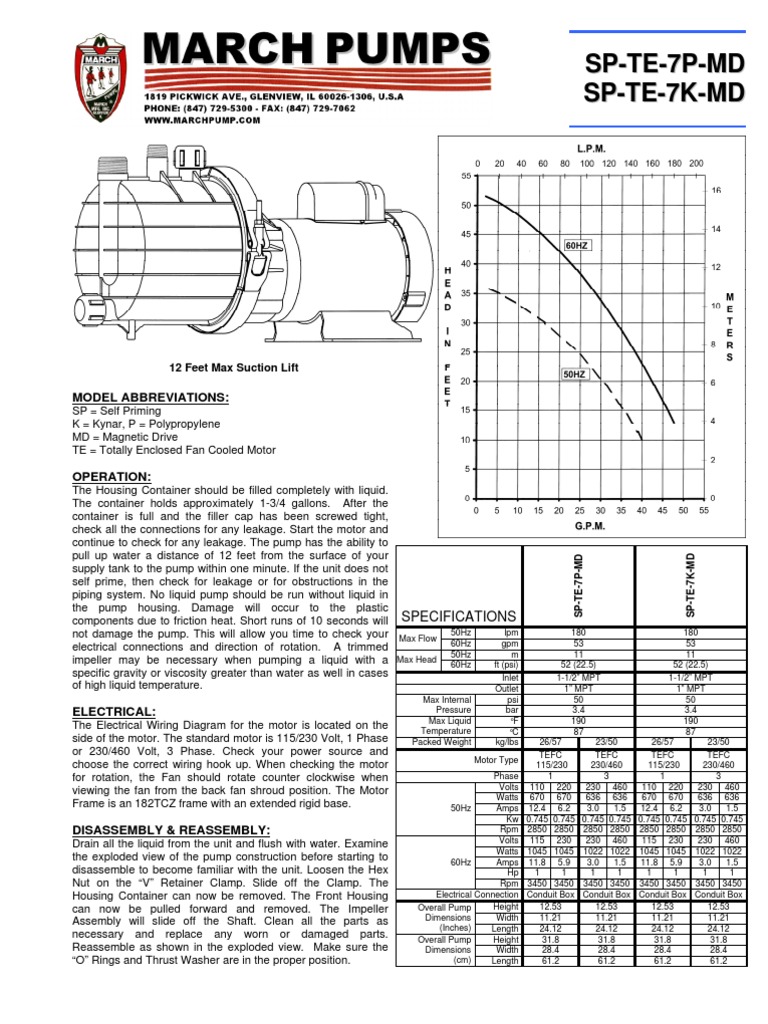 March Pump SP-TE-7K-MD | PDF | Pump | Liquids