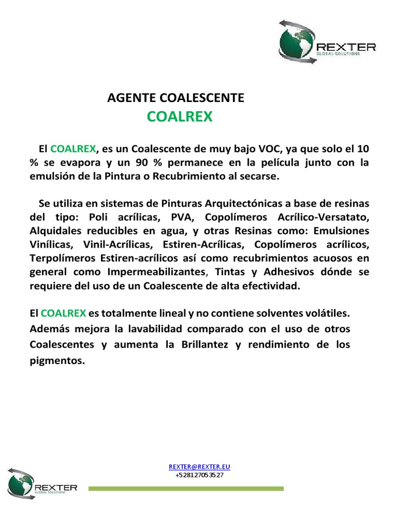 COALREX Agente Coalescente | PDF