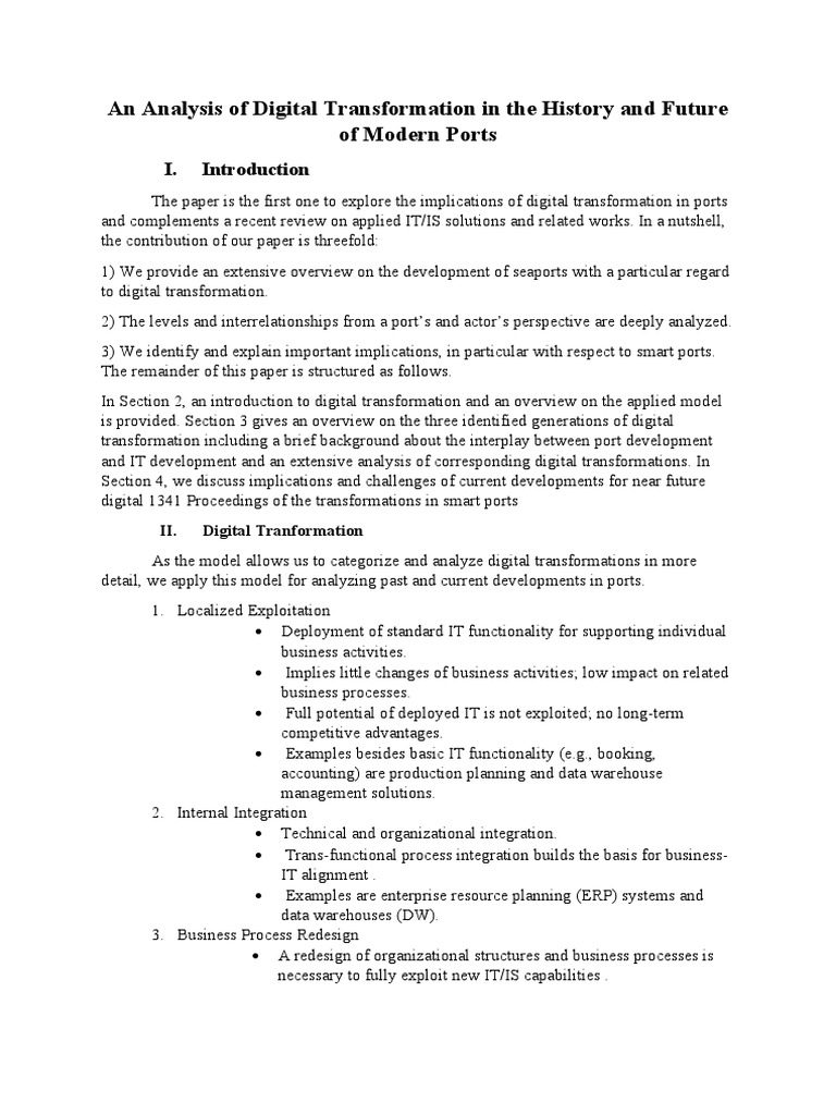 Resume - An Analysis of Digital Transformation in The History and ...