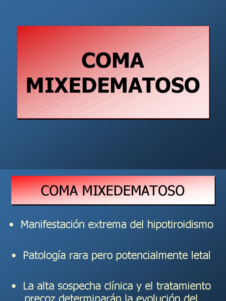 Coma Mixedematoso | PDF | Hipotiroidismo | Coma