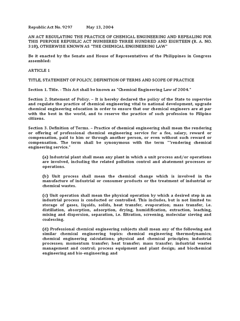 Ra 9297 | PDF | Licensure | Engineer