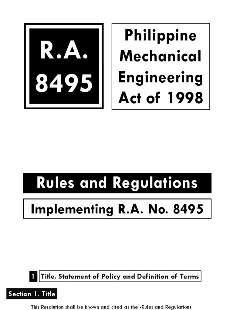 Philippine Mechanical Engineering Act of 1998 | PDF | Licensure | Engineer