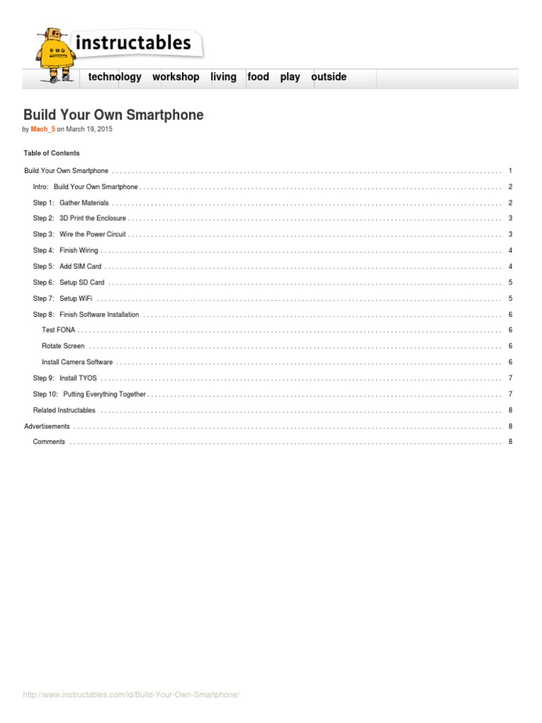 Build Your Own Smartphone: Technology Workshop Living Food Play Outside | PDF | Raspberry Pi ...