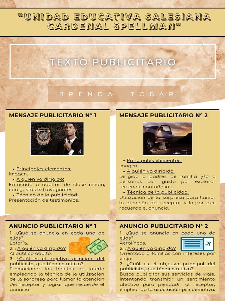 "Unidad Educativa Salesiana Cardenal Spellman": Brenda Tobar | PDF