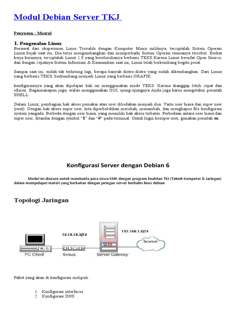 Modul Debian Server TKJ | PDF | Komputer