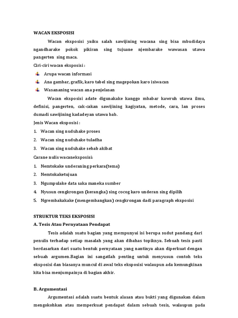 (B Jawa) Teks Eksposisi Seni Pertunjukan Jawa | PDF