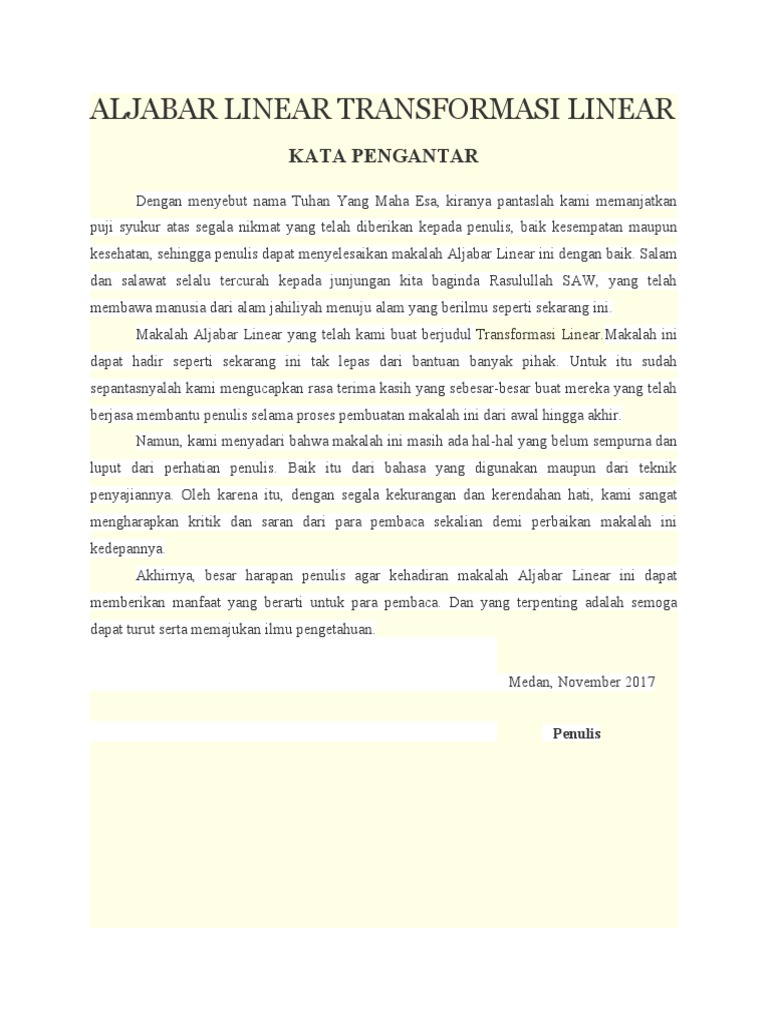 Aljabar Linear Transformasi Linear | PDF | Metode & Bahan Ajar | Sains ...