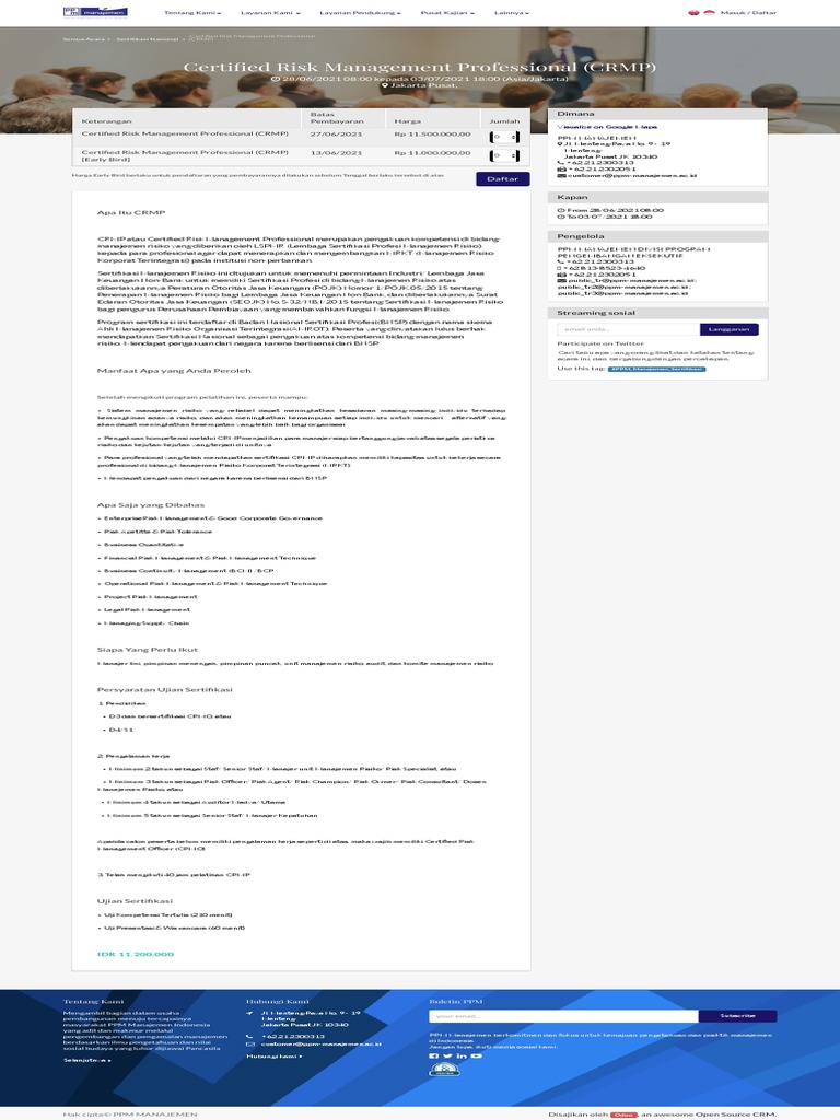 Certified Risk Management Professional (CRMP) - Https:::ppm-Manajemen ...