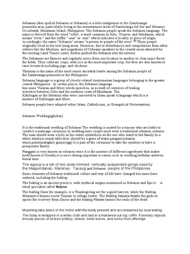 Subanon | PDF | Mindanao | Southeast Asia