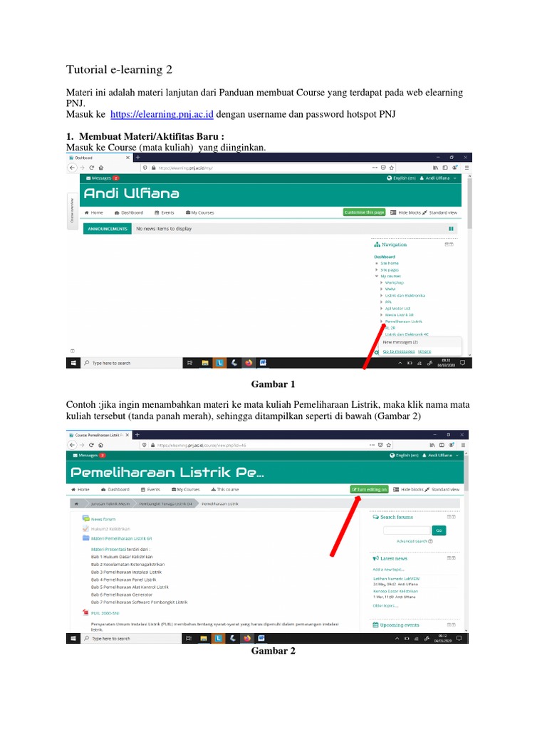 Tutorial 2 Elearning PNJ | PDF | Karier & Perkembangan