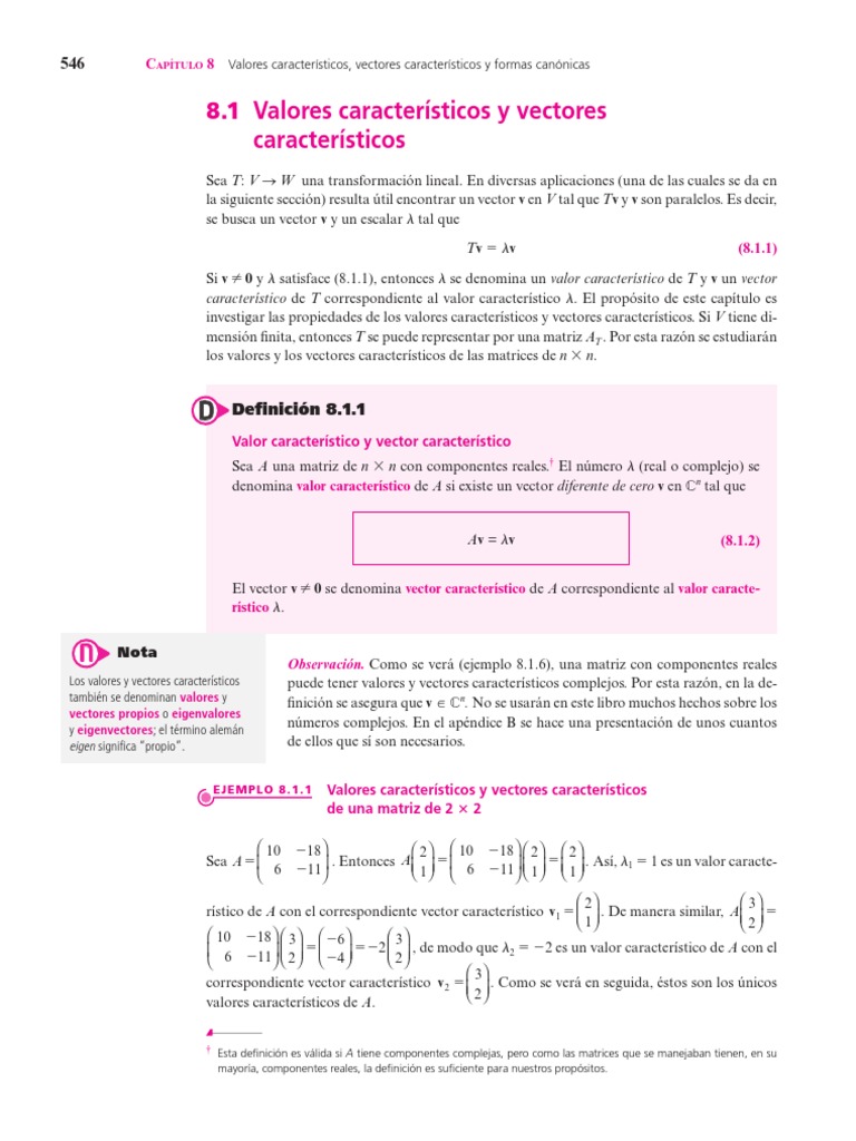 Valores y Vectores Propios | PDF