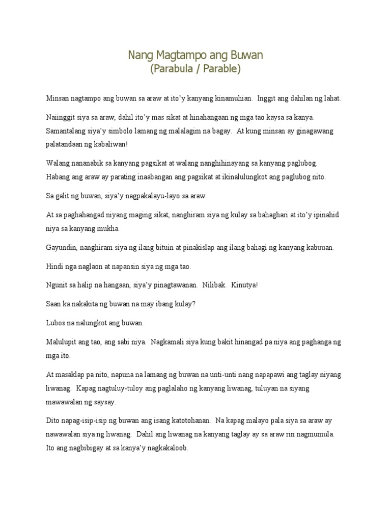 Nang Magtampo Ang Buwan | PDF