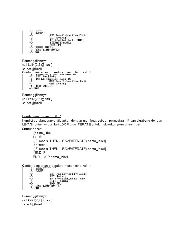 Materi Praktikum 3-STORED PROCEDURE | PDF