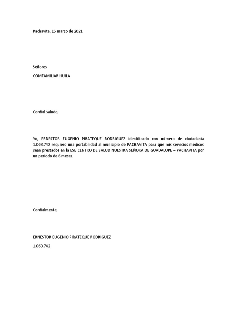 Plantilla de Portabilidad | PDF