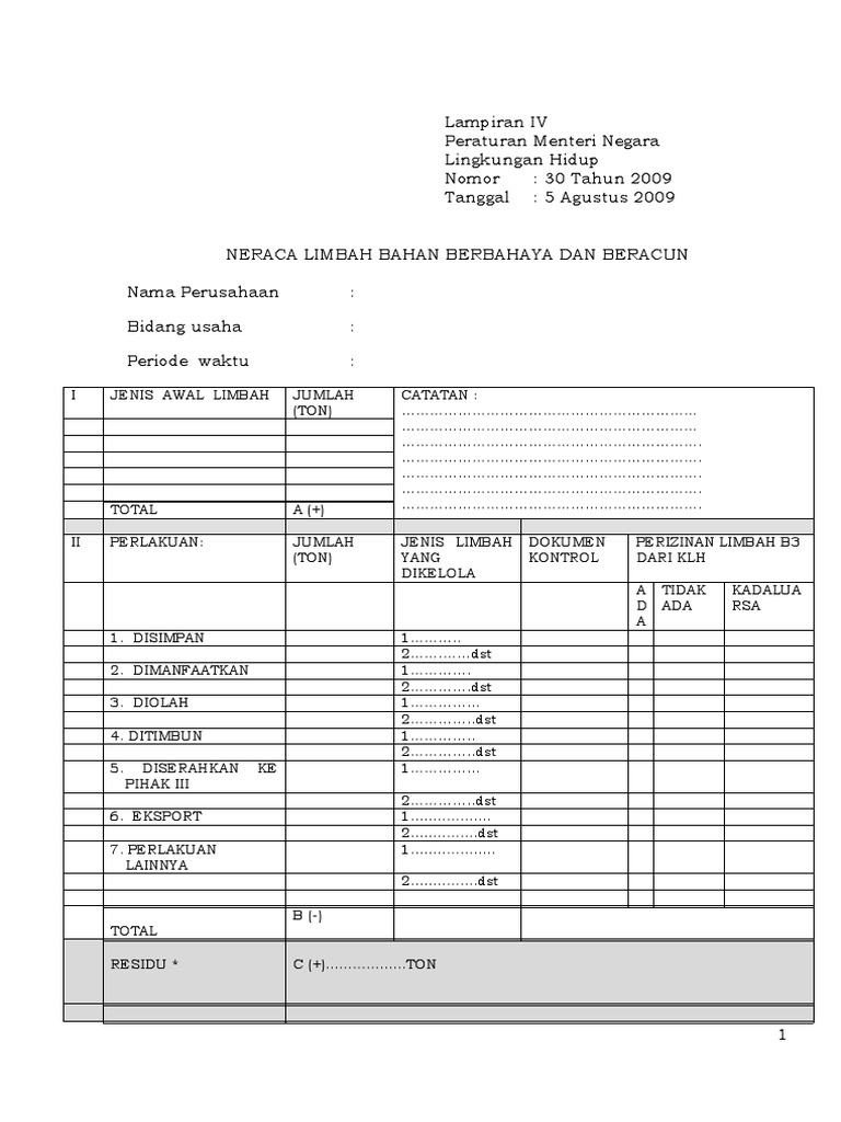 Neraca Limbah TPS | PDF