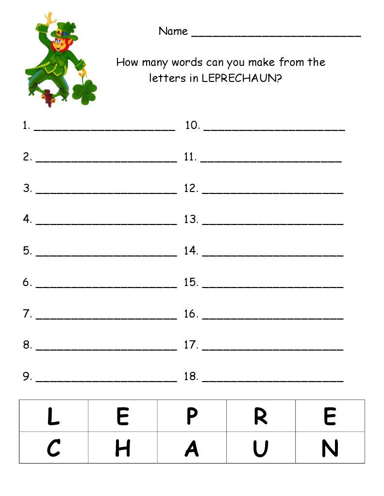 Leprechaun Making Words | PDF