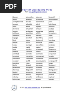 7th Grade Spelling Words LIst | PDF